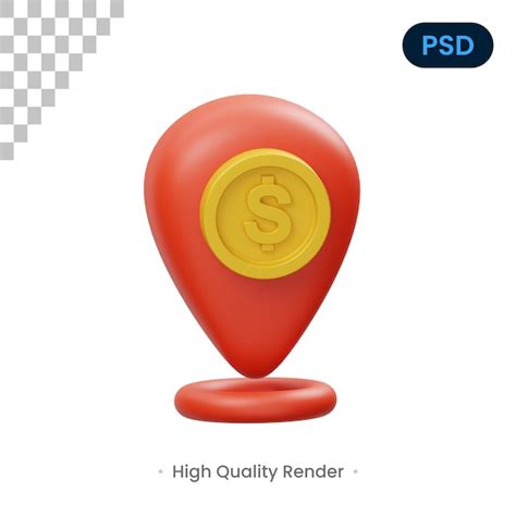 Premium Psd Money Pin Location 3d Icon Premium Psd
