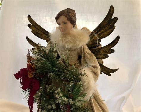 Rustic Tree Top Angel Etsy