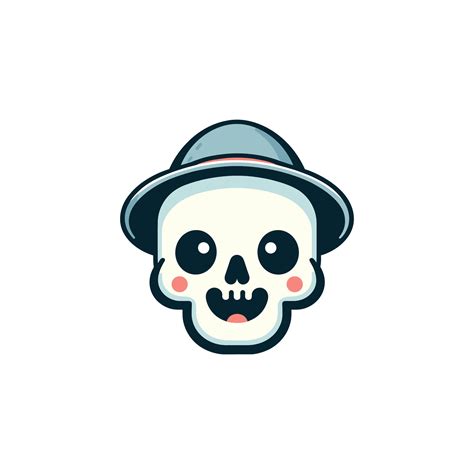 Happy Cute Skull Flat Vector 36312968 Vector Art At Vecteezy