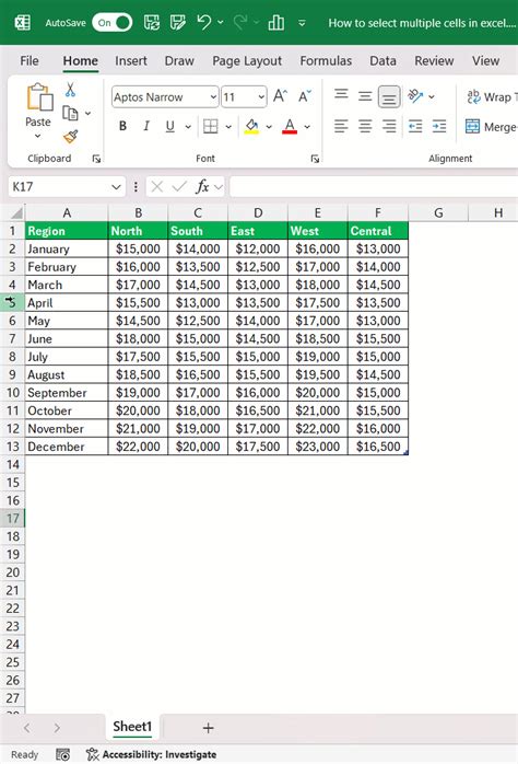 how to select all cells in excel fast myexcelonline
