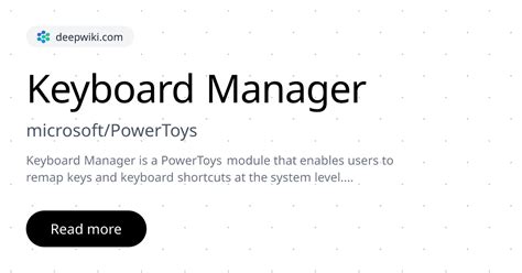 Keyboard Manager Microsoftpowertoys Deepwiki