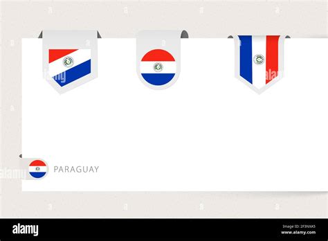 Label Flag Collection Of Paraguay In Different Shape Ribbon Flag