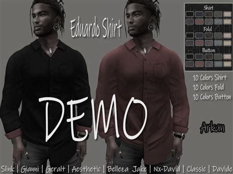 Second Life Marketplace Arkan Eduardo Shirt Fitmesh Demo
