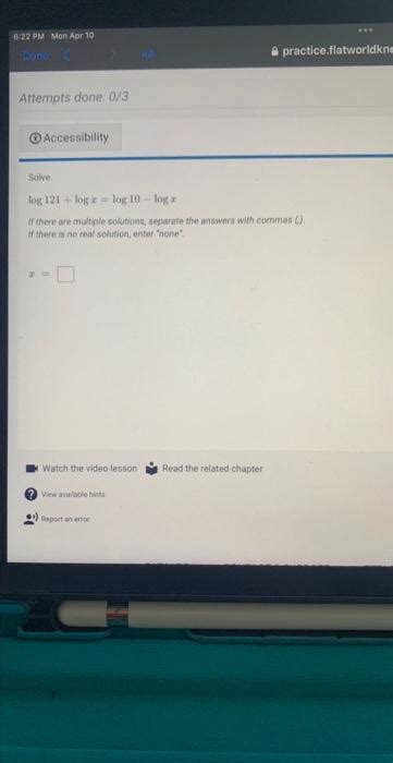 Solved Log121logxlog10−logx If There Are Multiple