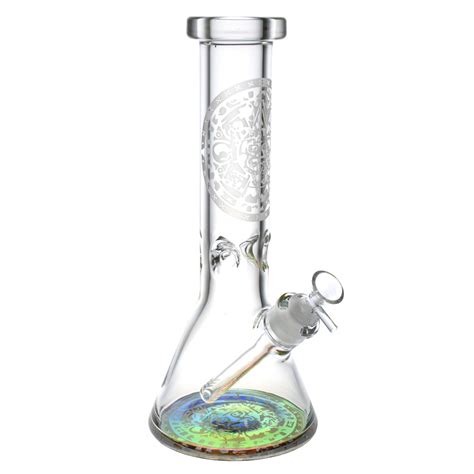 Etched Electroplate Bottom Beaker Water Pipe 12″