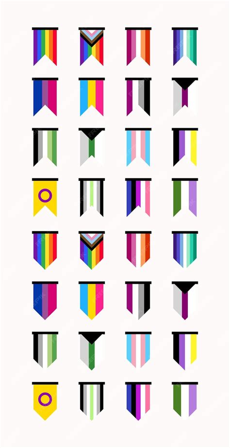 Premium Vector Lgbtq Flags Lesbian Gay Bisexual Trans Queer Pride Vector