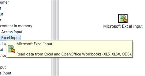 Pentaho Data Integration Pentaho Data Integration Microsoft Excel Input