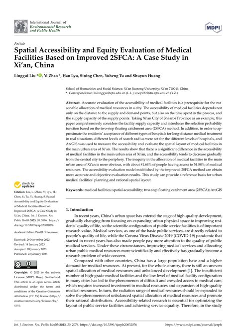 Pdf Spatial Accessibility And Equity Evaluation Of Medical Facilities