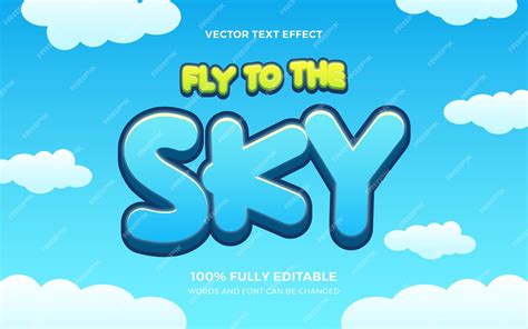 Premium Vector Fly To The Sky Text Effect
