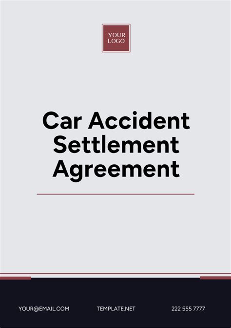 Free Auto Accident Settlement Agreement Template To Edit Online