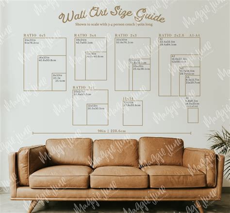 Wall Art Size Guide Frame Size Guide Print Size Guide Wall Display Guide Comparison Chart Poster