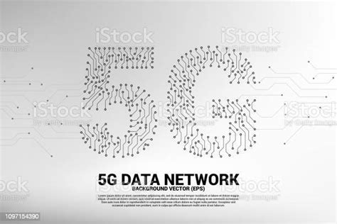 점 및 선 회로 보드 그래픽 스타일에서 5 G 모바일 네트워킹 0명에 대한 스톡 벡터 아트 및 기타 이미지 0명 3차원