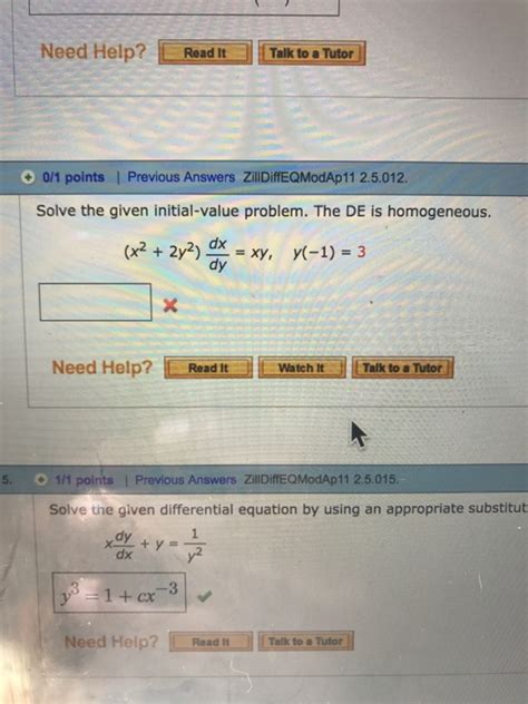 Solved Solve The Given Initial Value Problem The De Is