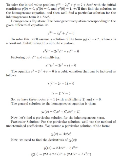 Answered Solve The Following Initial Value Bartleby