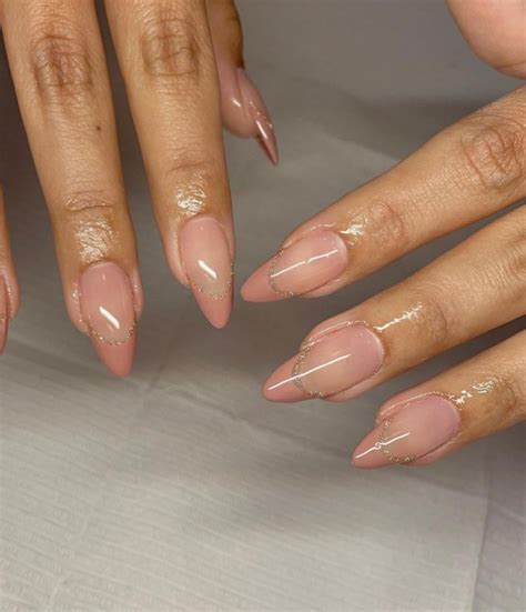 Nude Acrylic Nail Art Designs Jelly Nude Nails With Glitter