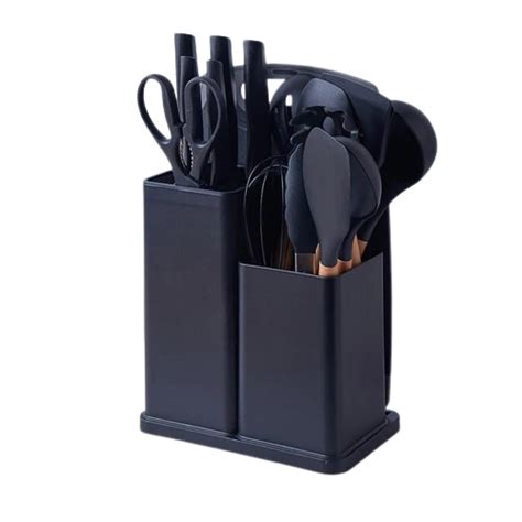 Set Cutite Otel Inoxidabil Si Ustensile De Bucatarie In Suport Cu