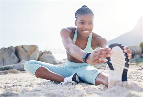 Stretching Is Always Part Of My Routine A Fit Young Woman Out For A