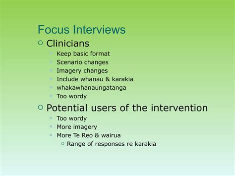 Maori Adaptation Of A Low Intensity Intervention For Primary Care Ppt