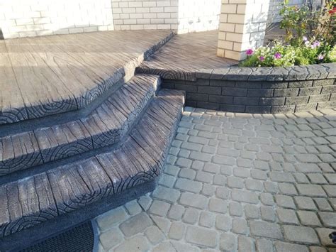 Порог и ступени из арт бетона