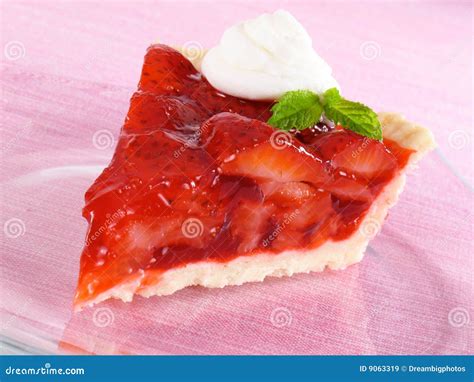 Strawberry Pie Slice Stock Image Image Of Sweet Dessert 9063319