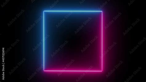 Neon Glowing Square Frame Glowing Neon Lights For Video Production