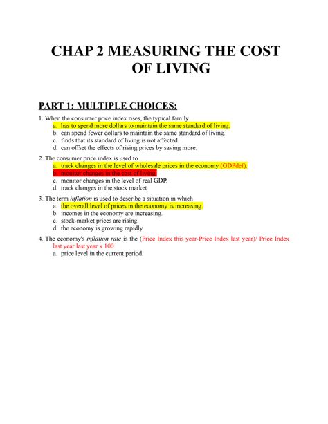 Exercise Chap Macro Trac Nghiem Chap Measuring The Cost Of