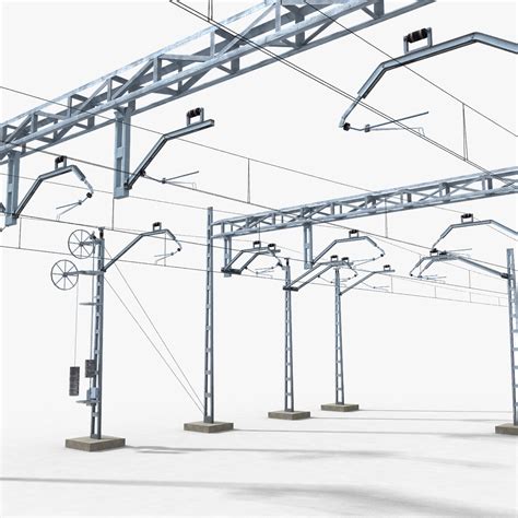 Modular Railway Catenary 1 3D Model 80 Max Fbx Ma C4d Dxf Lwo