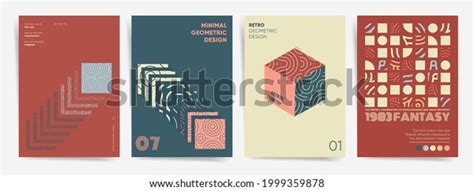 레트로 바우하우스 기하학 포스터 세트도서 표지 스톡 벡터로열티 프리 1999359878 Shutterstock