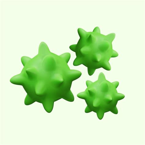 Premium Vector Composition With Flying Green Round Viruses With