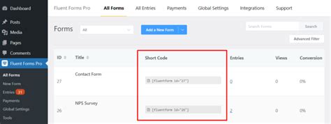 Use Wordpress Form Shortcode To Embed Forms Easily Fluent Forms