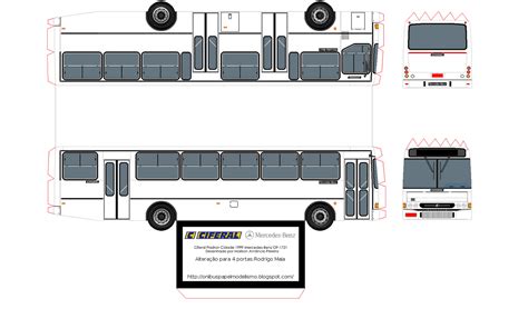 Onibus Papel Modelismo Ciferal Padron Cidade 1999 MB OF 1721