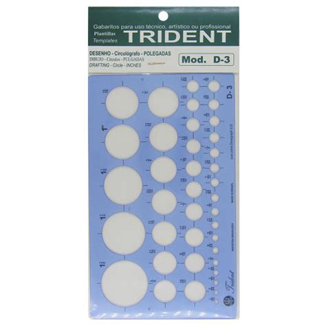 Gabarito Para Desenho Trident Circulógrafo Polegadas D 3 Submarino