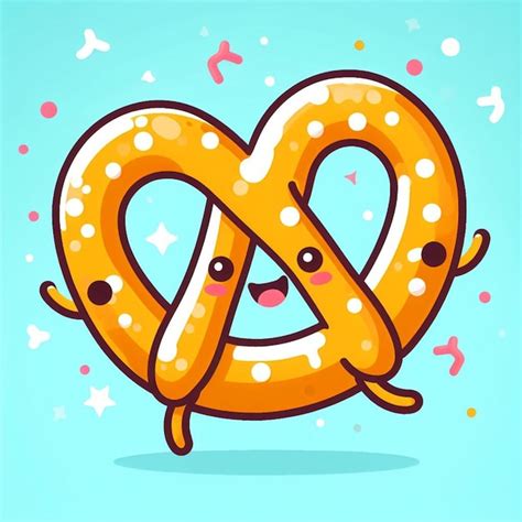 Cute Pretzel Cartoon Illustration Premium Ai Generated Image