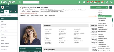 Edit Case Type Casepeer