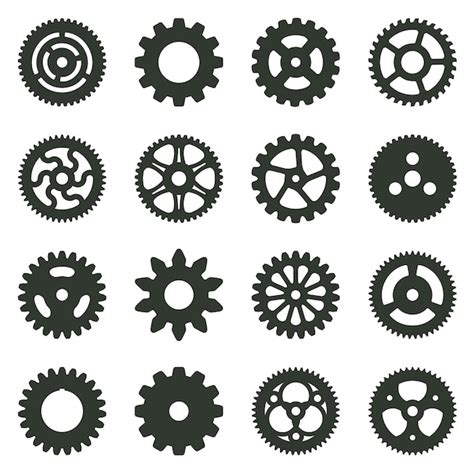 Ensemble de roues dentées de pignons et engrenages de style différent faisant partie du vecteur