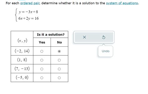 Solved For Each Ordered Pair Determine Whether It Is A Chegg