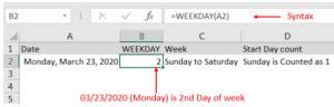 Excel Function WEEKDAY Easy Guide 3 Examples