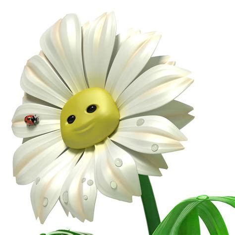 Cartoon Daisy 3d Model Obj 3ds Fbx Blend