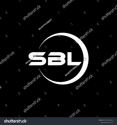 Sbl Letter Logo Design Black Background Stock Vector Royalty Free
