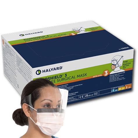 Halyard Fluidshield Level 3 Fog Free Procedure Mask Wraparound Visor