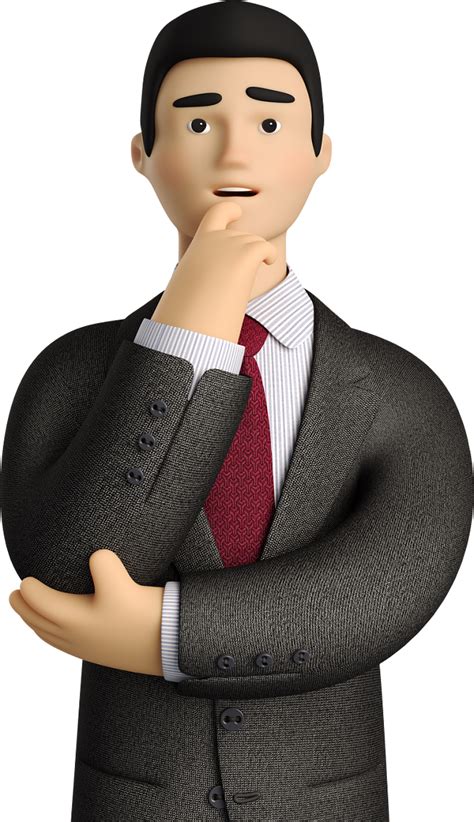 3d人 商务男 疑问