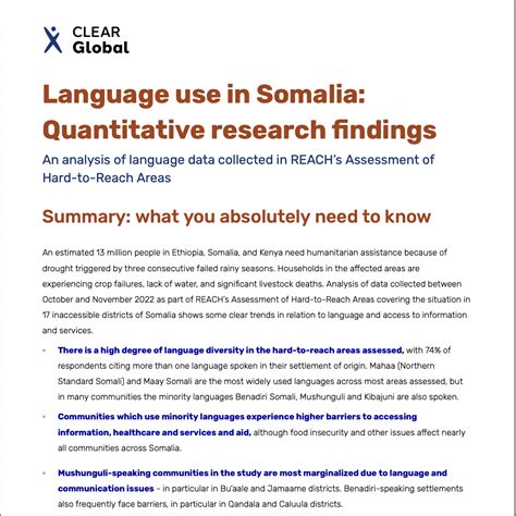 Language Use In Somalia Research Findings Clear Global