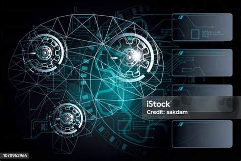 Visualisasi Big Data Sains Kecerdasan Buatan Futuristik Konsep Desain