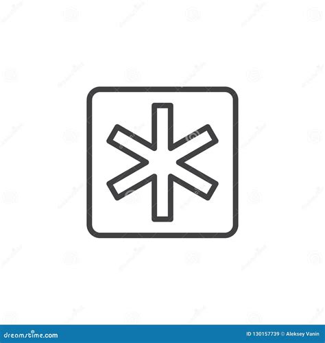 Asterisk Outline Icon Stock Vector Illustration Of Line 130157739