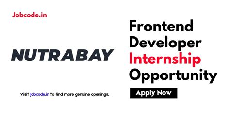 Freshers Frontend Developer Internship At Nutrabay Jobcode