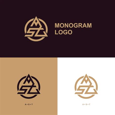 Logo Monogramme Avec Un Cercle Et Une Lettre Sat Vecteur Premium