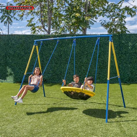Sportspower Metal Swing And Saucer Set Heavy Duty A Frame 300 Lb