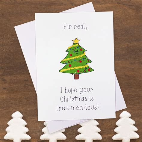 Christmas Tree Punny Christmas Card Funny Christmas Card Christmas Pun
