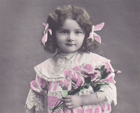 Sale 1910s Edwardian Postcard Girl With Flowers Rppc Real Etsy In