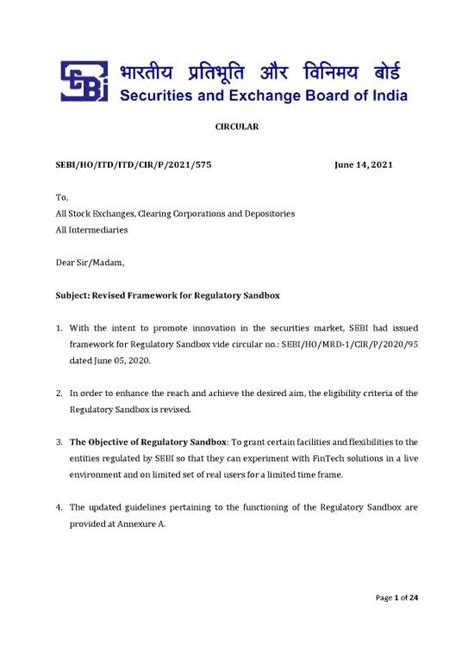 Report Pdf Policy Sebi Circular On Revised Framework
